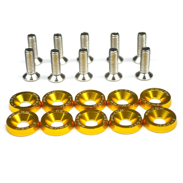 30PCS Gold Color Billet Aluminum Fender Washer Engine Bay Dress Up Kit ...