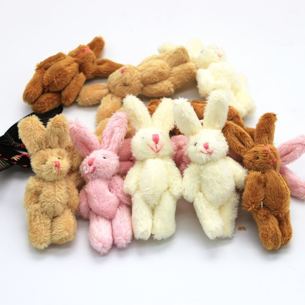 New Kawaii Mini 6CM Joint Rabbit Little Teddy Bears Plush Stuffed TOY ...