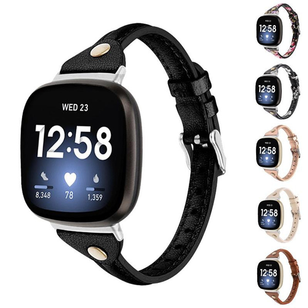 Ultra Slim T Shape Genuine Leather Watchband Watch Band for Fitbit ...