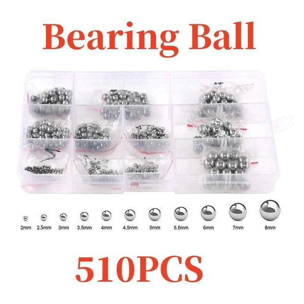 New Bearing Ball Assortment Set, Metric Precision Chrome Steel Bearing Ball Assortment Kit (510 ...