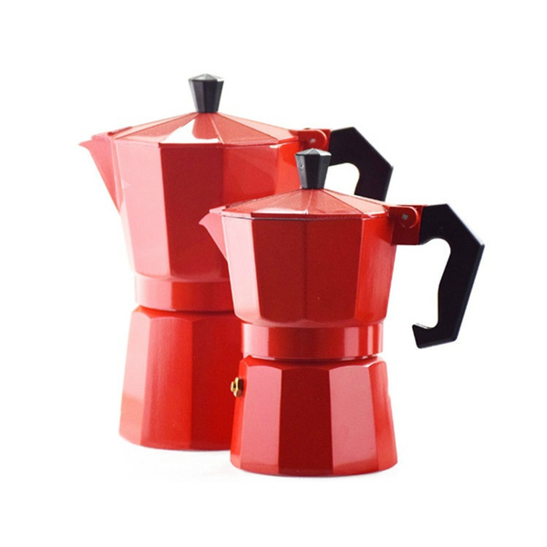 Red Moka Coffee Maker Italian Aluminum Octagonal Coffee Cup | Wish
