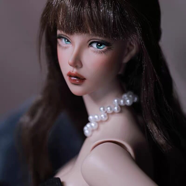 1/4 Bjd SD Doll Bitsie Dollfie Wig Sexy Black Dress Set Bjd Doll Simulation Doll Wonder Gift for ...
