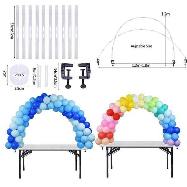 Table Balloon Arch Set Balloon Column Stand with Frame Base Pole and ...