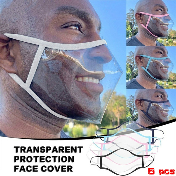 Visible Face Mask with Clear Mouth Cover Transparent Lip Reading Mask ...