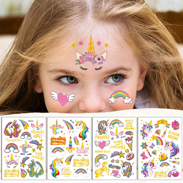 Waterproof Temporary Fake Tattoo Stickers Unicorn Cartoon Kids Child ...