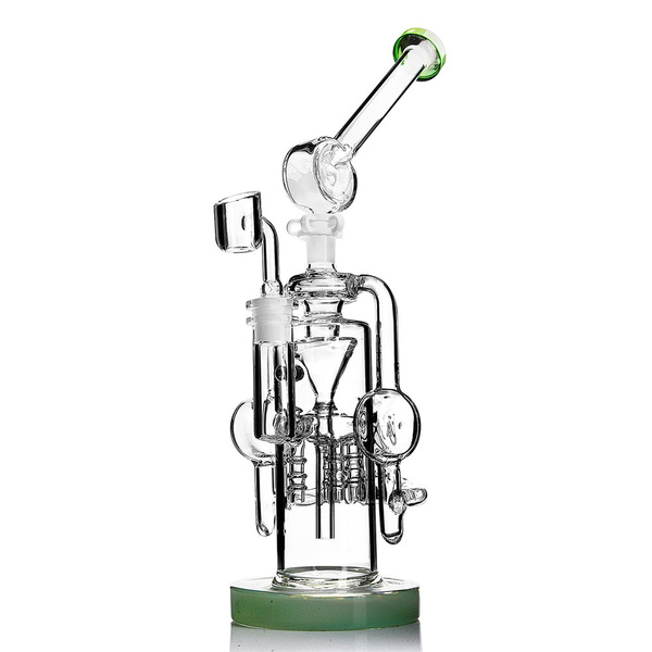 Large Dab rig pipe glass water with percolator recycler oil rigs green ...
