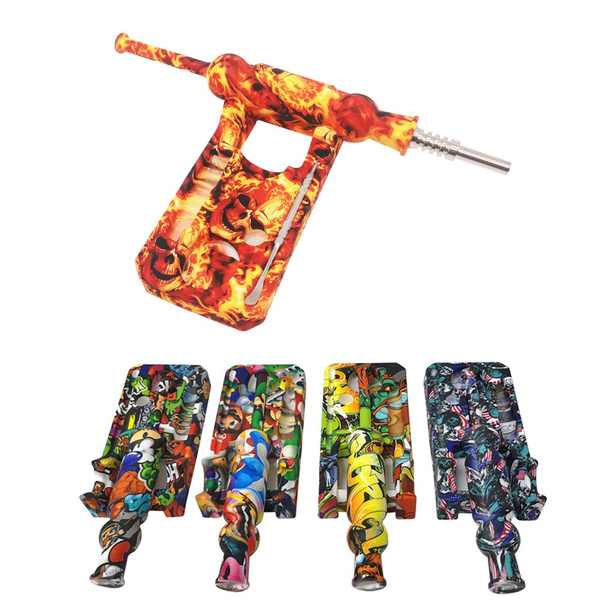 Silicone Honey Straw Kit Printing Dab Collector With 14mm Titanium Tip ...