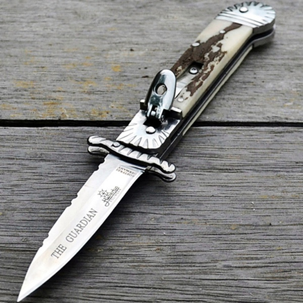 Switchblade tactical folding knife portable outdoor knife camping ...