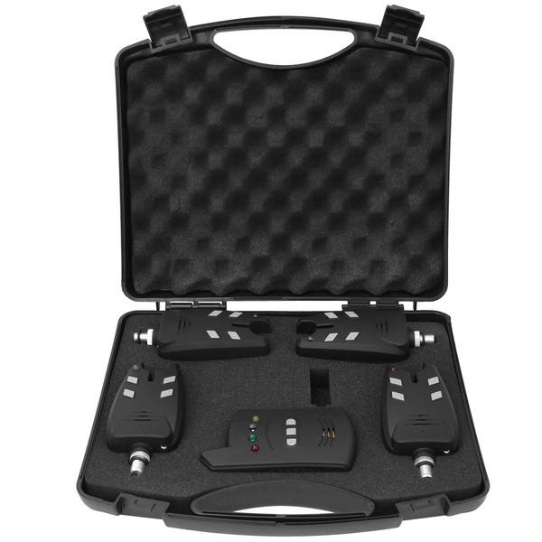 4Pcs Fish Bite Alarm + Receiver Indicator Wireless Set With LED Light ...