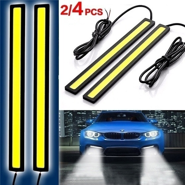 2/4Pcs 17cm Universal COB LED Strip Car Daytime Running Fog Lamp DRL ...