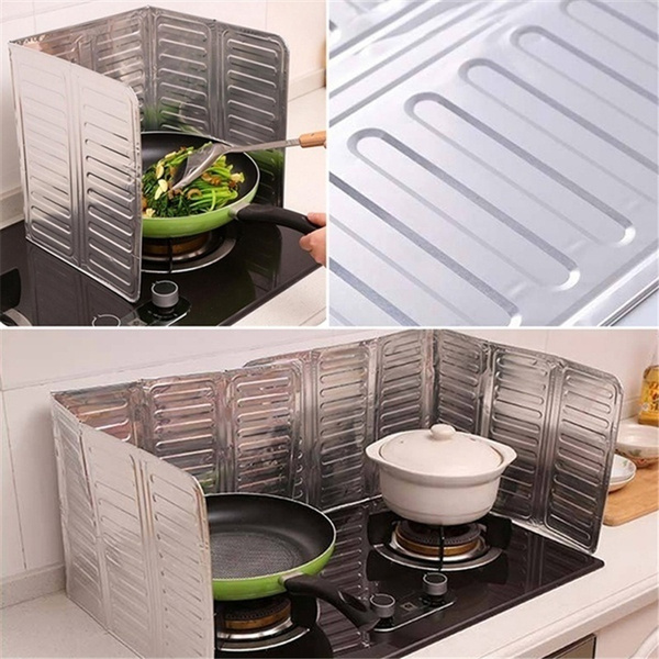 Creative Kitchen Gas Stove Baffle Plate Aluminum Foil Insulation Board ...