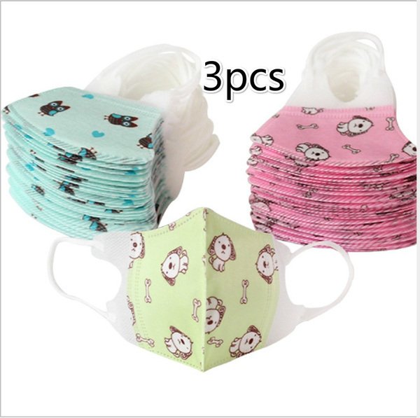 3pcs Children Mask Soft Lycra Cotton Face Mask Cute Cartoon Mask PM2.5 ...