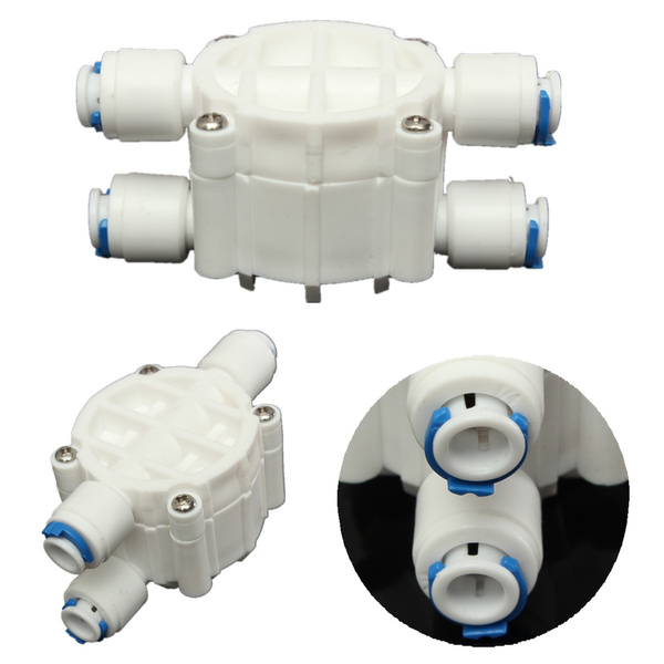 1PC 4 Way 1/4"(6.5mm) Port Automatic Shut Off Valve for Pro RO Water ...
