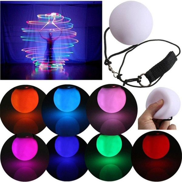 New LED Multi-Coloured Children Glow POI Thrown Toys Ball Light up For ...