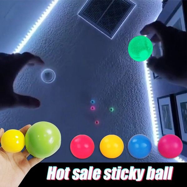 1/2/3Pcs Noctilucous Ball Anti-Stress Sticky Balls Throw At Ceiling ...