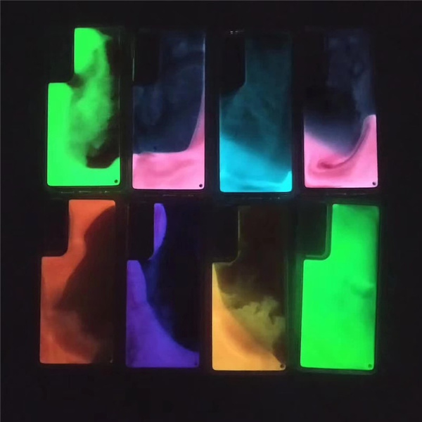 Luminous Neon Sand Liquid Quicksand Glow in The Dark Cover Phone Case ...