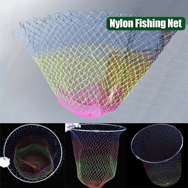 3 Sizes Nylon Fishing Nets Collapsible Fishing Tools Rhombus Mesh Hole ...