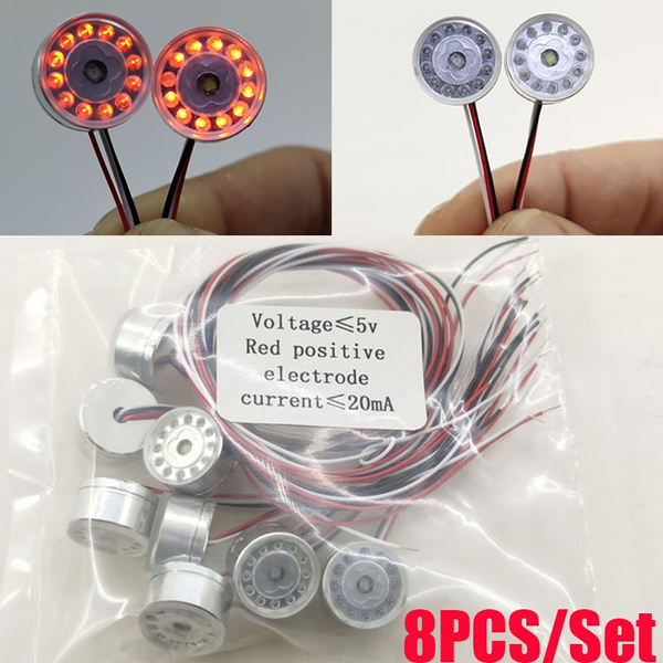 8pcs Diy Led Round Metal Light for 1/14 Tamiya Remote Control Tamiya ...
