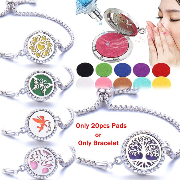 Perfume Bracelet Essential Oil Diffuser Aromatherapy Locket Bracelet Stainless Steel Diffuser ...