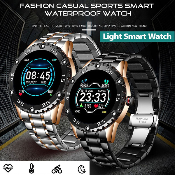 New Arrival Luxury Steel Band Smart Watch Men Heart Rate Blood Pressure ...