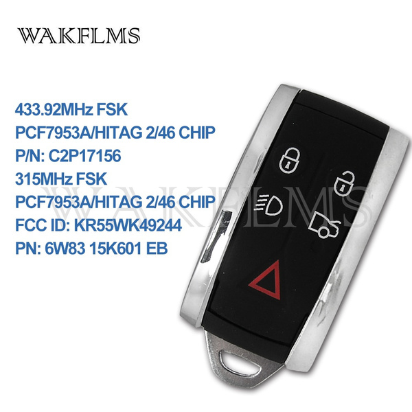 1pcs 5 Button Smart Remote Car Key 315MHz 433MHz Fob for Jaguar XK XF ...