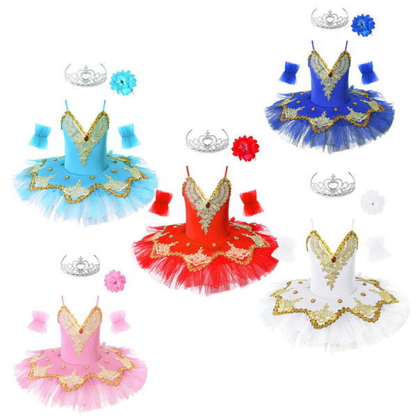 Girl's Ballet Dance Outfit Sleeveless Sparkle Tutu Princess Dress ...