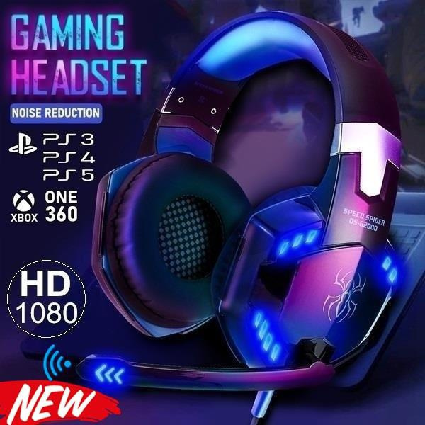 Surround Stereo HiFi Professional Gaming Headset with Microphone,LED ...