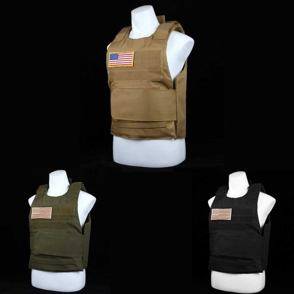Combat Tactical Stab Proof Vest Molle Airsoft Bullet Proof Body Armor ...
