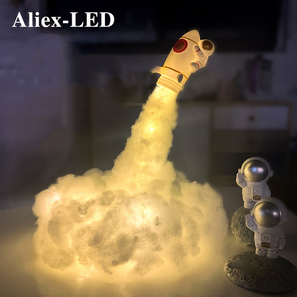 Rocket Lamp DIY Material Bag Bedside Lamp LED Astronaut Nightlight ...