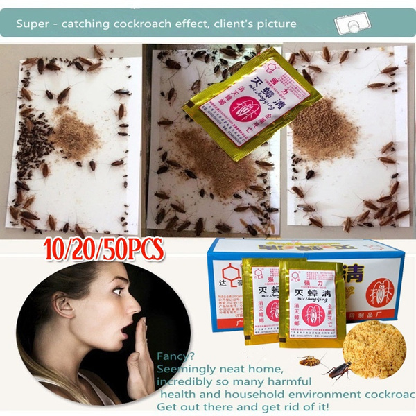 10/20/50pcs Powerful Effective Cockroach Killing Bait Pesticide Powder ...