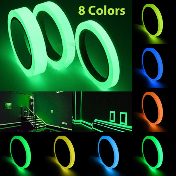 8 Colors Fluorescent Tape Self-adhesive Luminous Tape Strip Glow In The ...