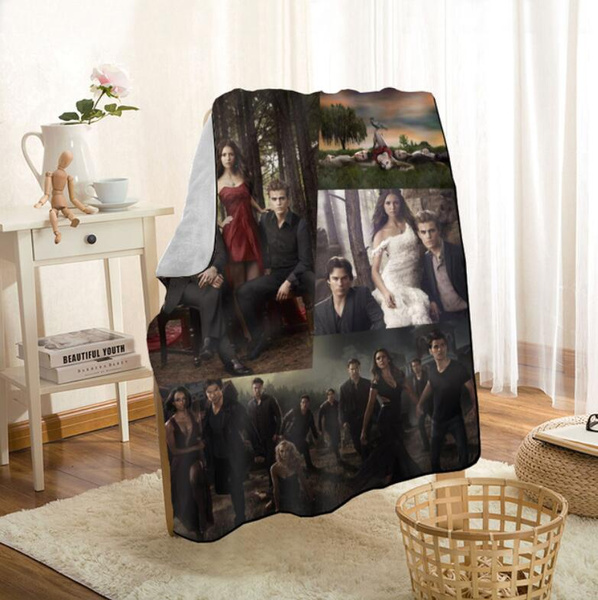 The Vampire Diaries 3D Printed Sherpa Blanket Couch Quilt Cover Travel ...