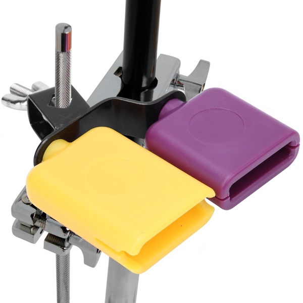 CB30 Yellow and Purple Square Wooden Fish Cow Bell High and Low Pitch ...
