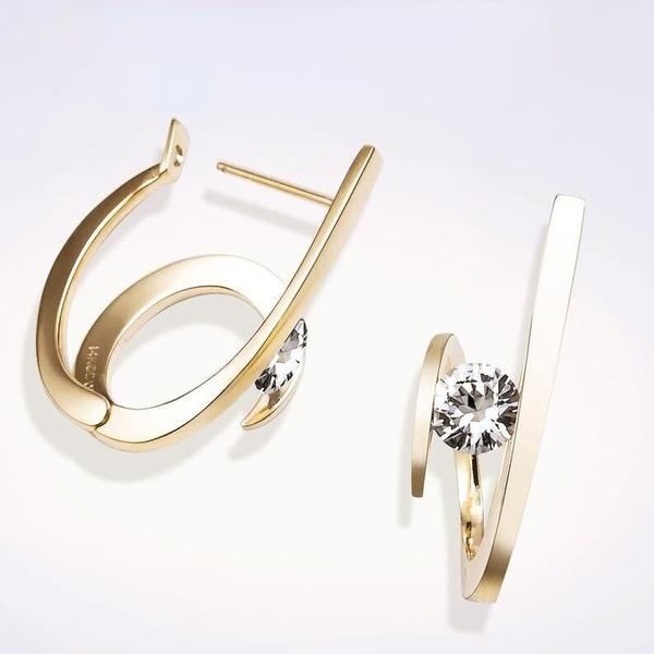 Women's Fashion niche charming horseshoe Earrings Creative Geometric ...