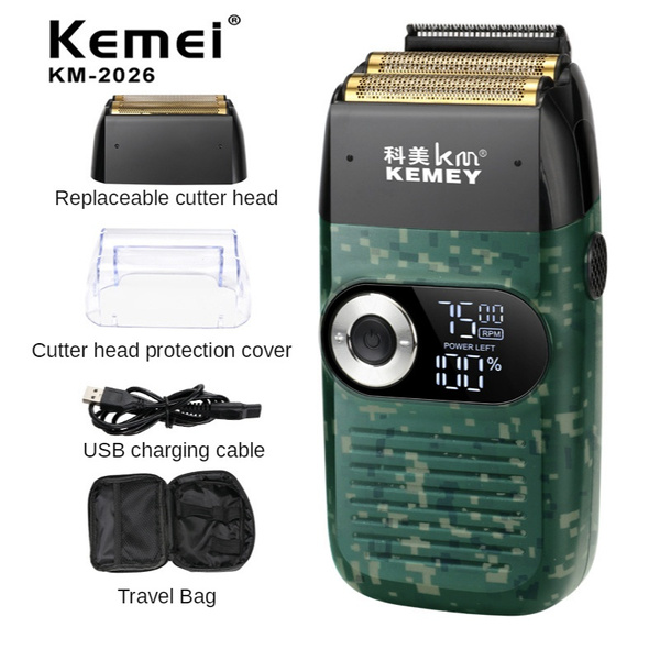 Kemei KM-2026 Electric Shaver Rechargeable Electric Beard Trimmer ...