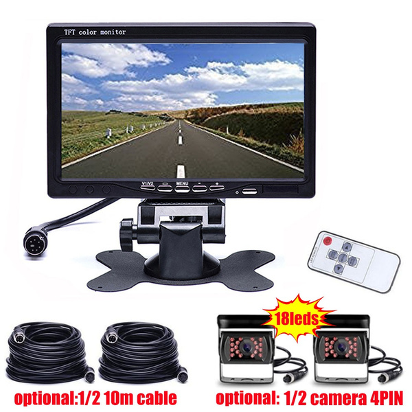 NEW 7" LCD Car Display Rear View Monitor + IR Waterproof 18 LEDS Car ...
