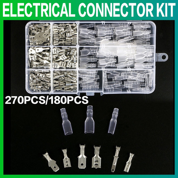 180PCS/270PCS Electrical Wire Crimp Terminal Connector Male Female ...