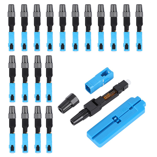 20-piece Fiber Optic Cable Quick Connectors SC/UPC Integrated Reusable ...