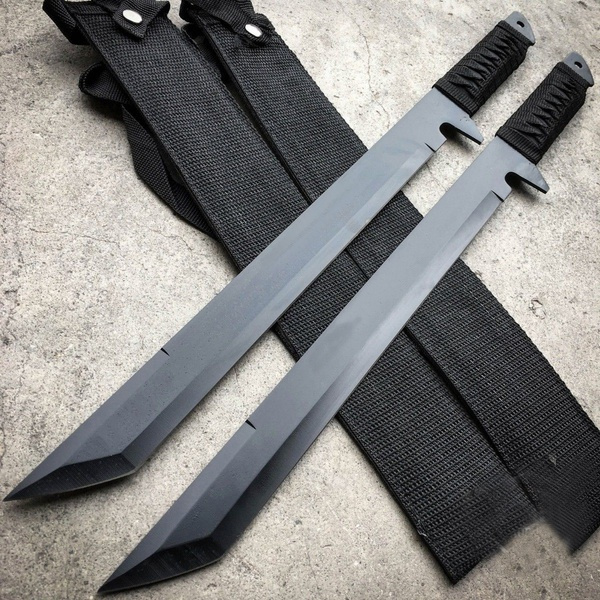 27" Ninja Sword TANTO BLADE Ninja Weapons Full Tang Machete Self ...