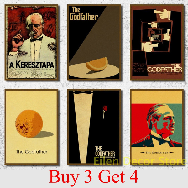 Classic Movie Poster The Godfather Posters Kraft Paper Wall Art 42x30cm ...