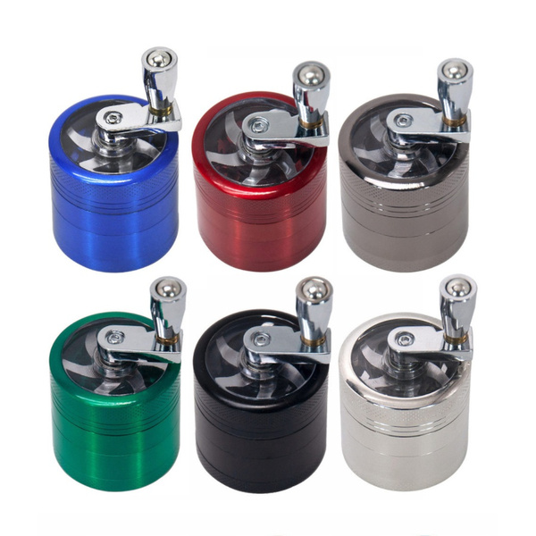 Herb Grinder Spice Grinder Hand Cranked Zinc Alloy Clear Top Grinder 2. ...