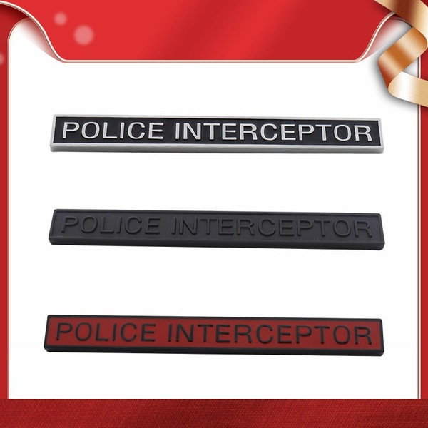 3D Chrome Black Police Interceptor for Explorer Crown Victoria car Hood ...