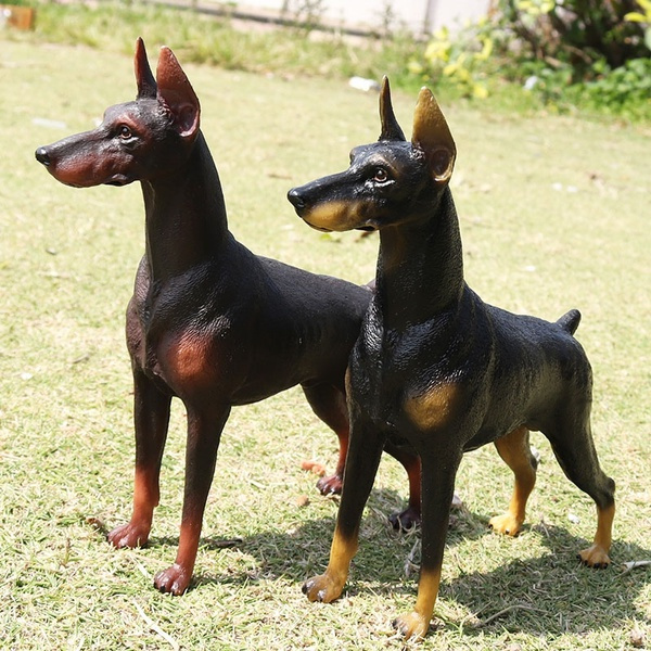 Fashion 1pc Simulation Doberman Pinscher Animal Model Posture Standing ...