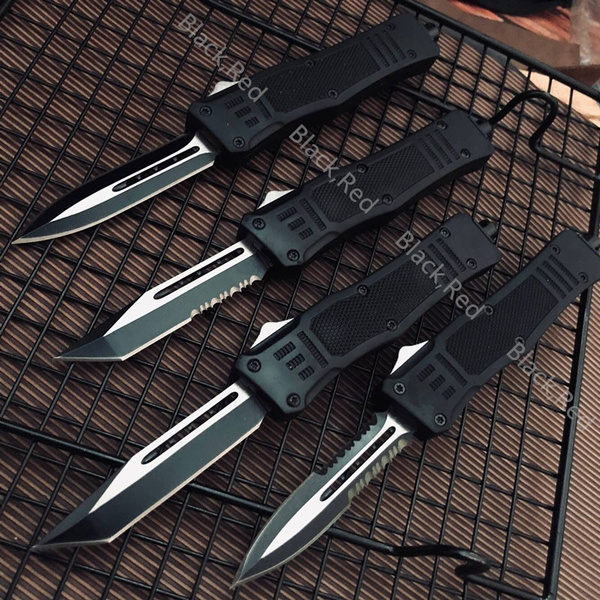 Tactical OTF Spring Assist Knife Hunting Flick Blade Survival EDC Tools ...