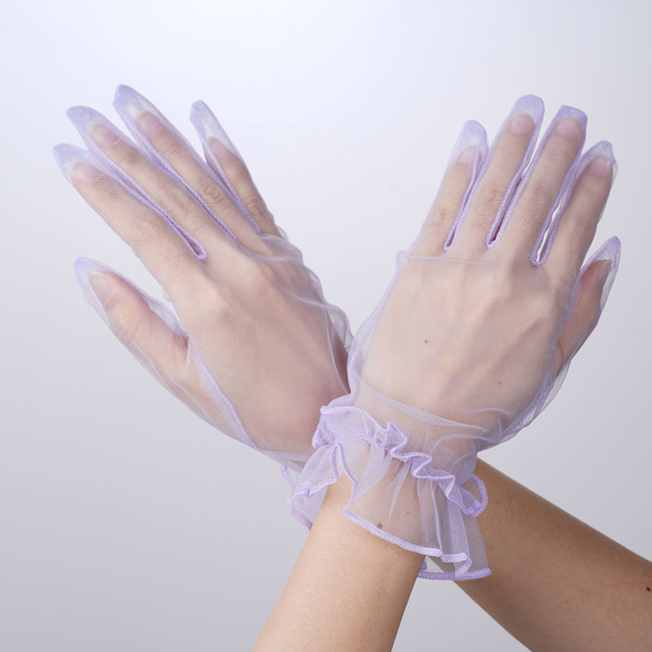 Sexy Women Tulle Mesh Bride Gloves Mittens Wedding Masquerade Evening ...