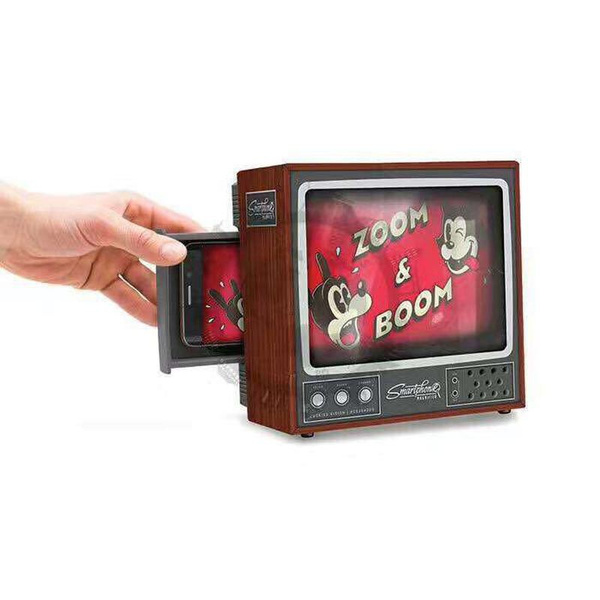 DIY Gift Toy Phone Screen Magnifier Retro Small TV Mobile Phone Holder ...