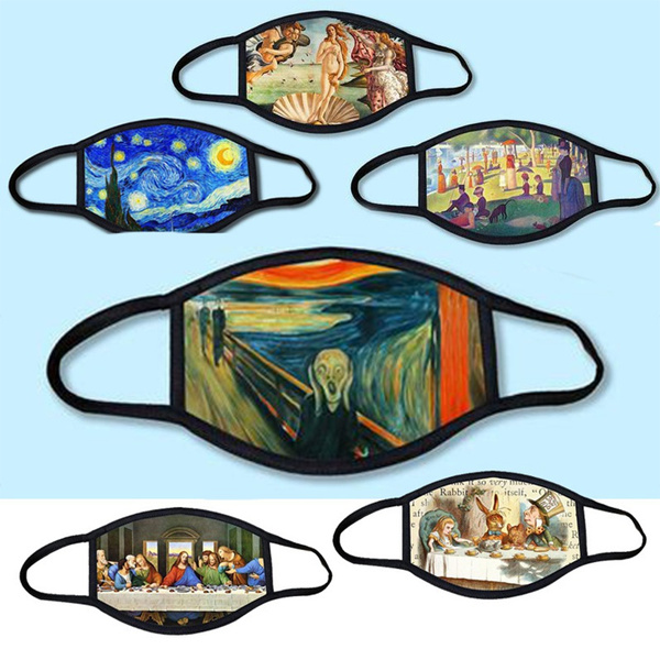 1PC Artist Painting Face Mask Starry Night Jesus Masks Art Face Mask ...
