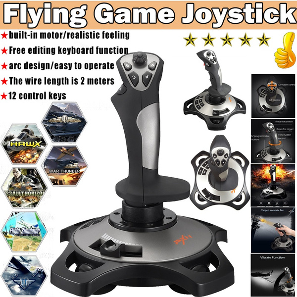 Flight Stick Joystick Controller for PC 4 Axles Arcade Stick Joystick ...