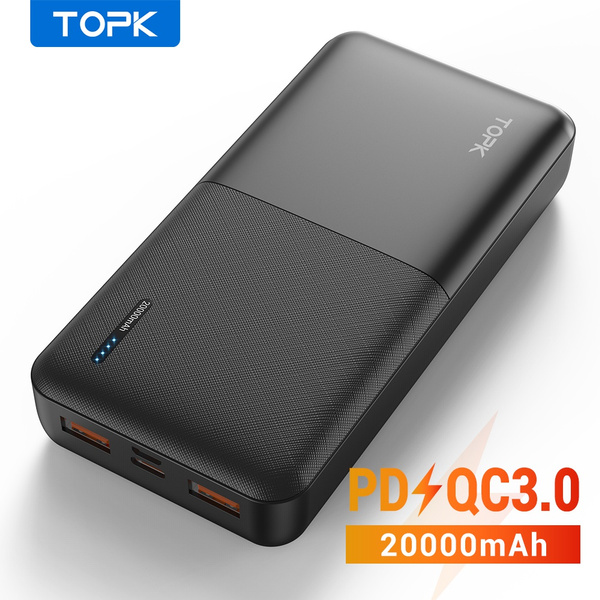 TOPK Portable Power Bank 20000mAh quick charge 3.0 Dual Ports USB ...