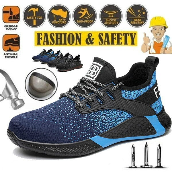 New Fashion Men Steel Toe Shoes Kevlar Fiber Safety Shoes Breathable ...
